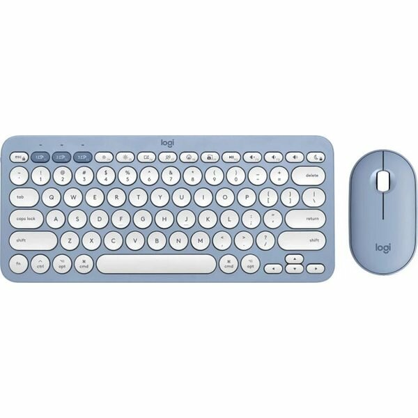 Офисный набор Logitech Pebble 2 Combo (голубой) (Английская раскладка)