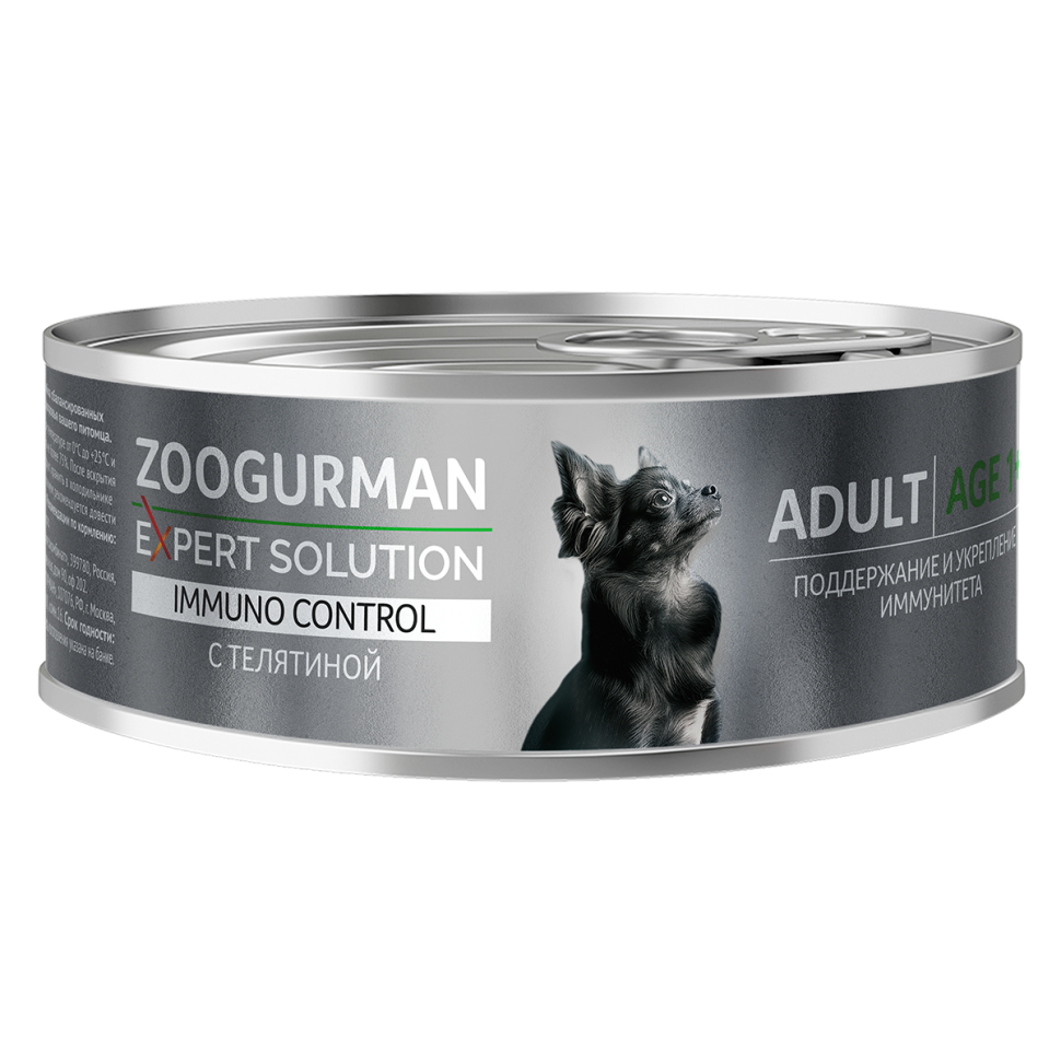 Влажный корм для собак Зоогурман Expert Solution при ослабленном иммунитете с телятиной, консервы - 100 г х 12 шт