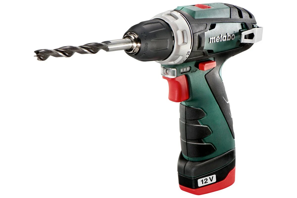 Шуруповёрт Metabo PowerMaxx BS Basic, 12В, Li-Power, зеленый