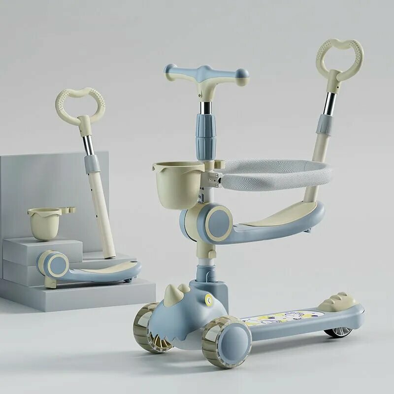 Самокат, самокат-качалка, йо-йо, три в одном, для мальчиков и девочек, от 1 до 15 лет