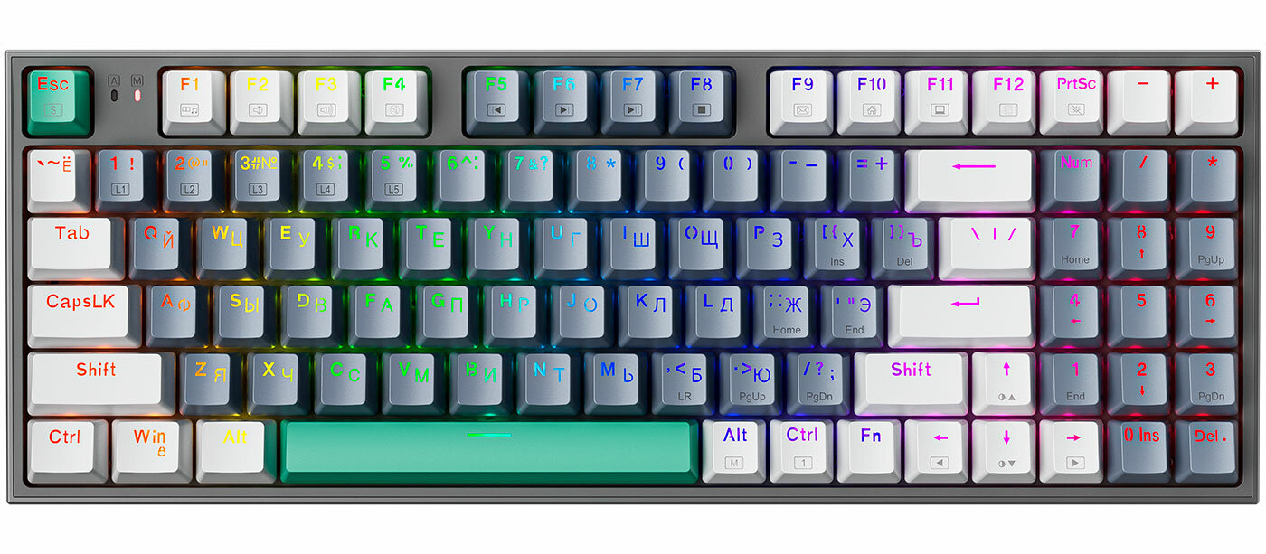 Механическая игровая клавиатура Machenike K500 B94 Moonstone, проводная, RGB, 94 клавиши