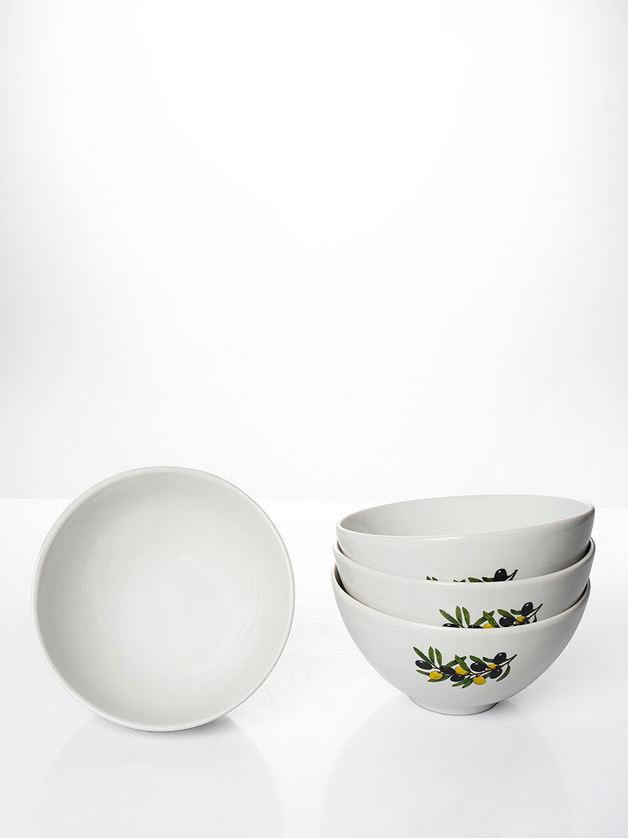 Набор фарфоровых пиал 4шт. 750 мл, "Оливки" Дулёвский фарфоровый завод