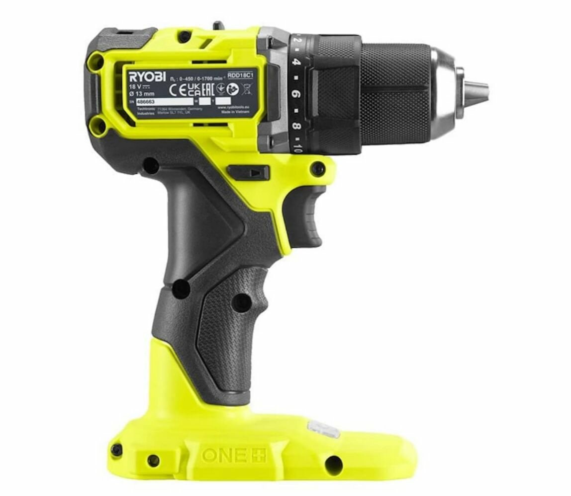 Дрель-шуруповёрт аккумуляторный Ryobi RDD18C1-0 5133006518, зеленый