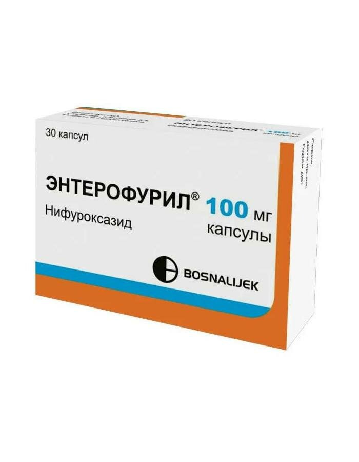 Энтерофурил, капсулы 100 мг, 30 шт.