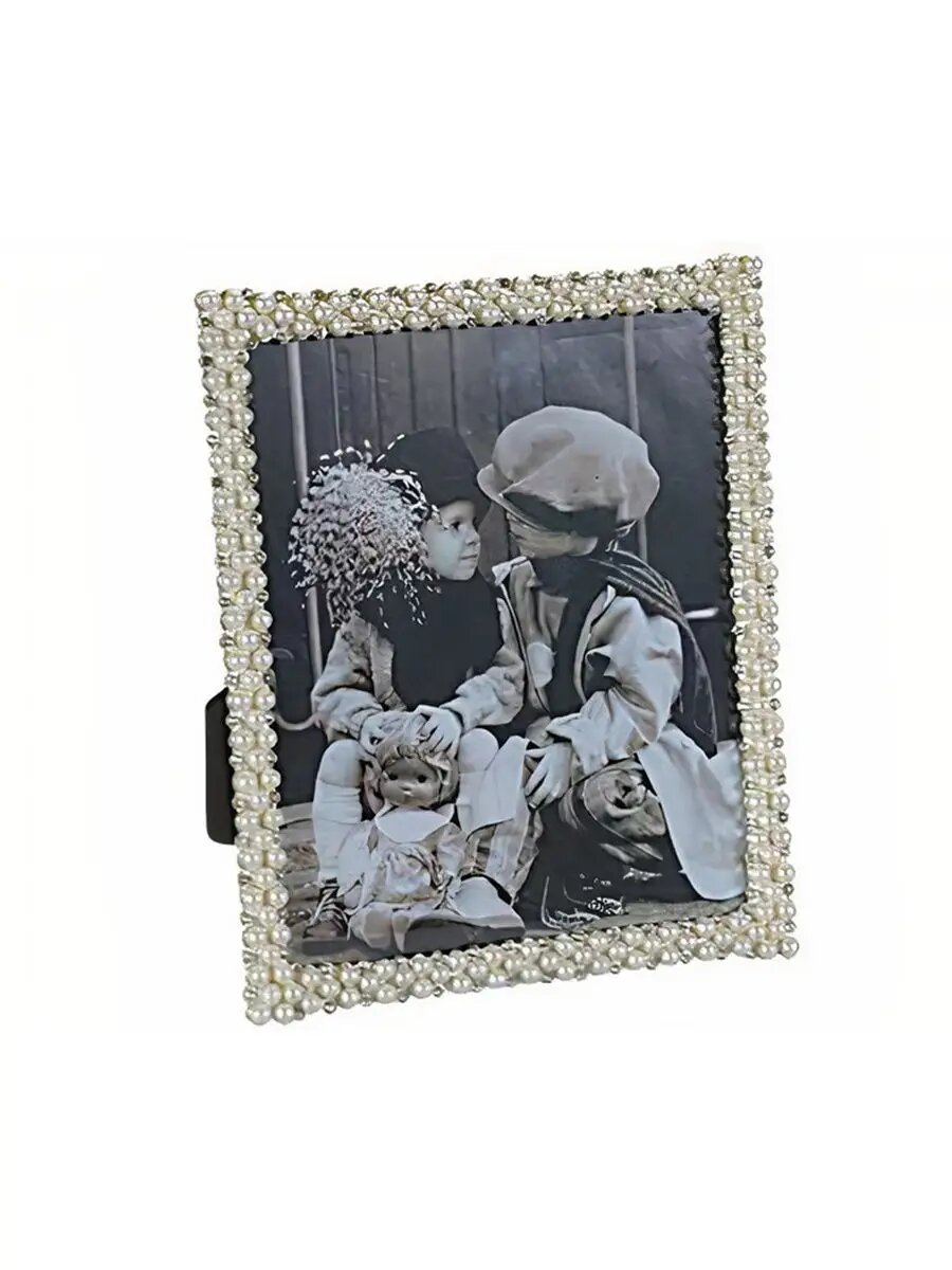Фоторамка ROSENBERG, настольный вариант, декор жемчуг, 26,5 x 22 x 1,5 см