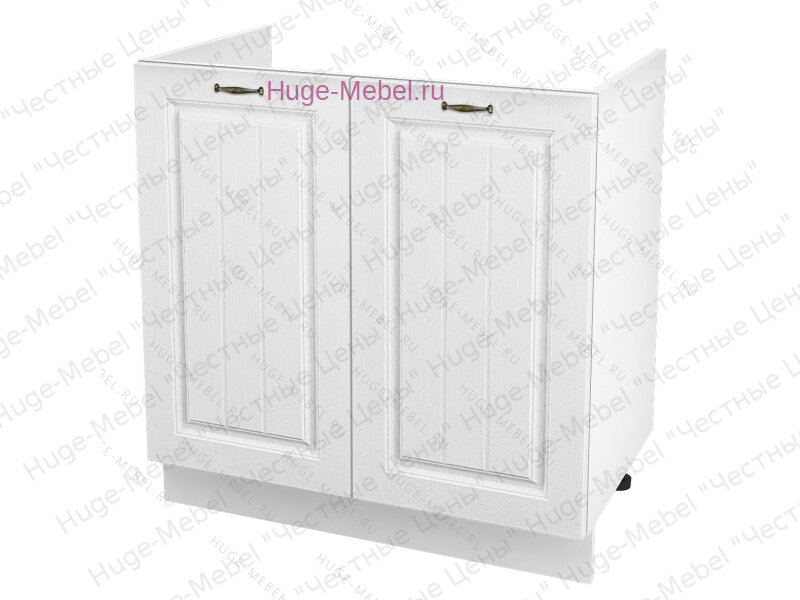 Кухонный шкаф под мойку 800 Мария (белый) Huge Mebel. Ширина 800 Высота 840. Модули кухонные нижние