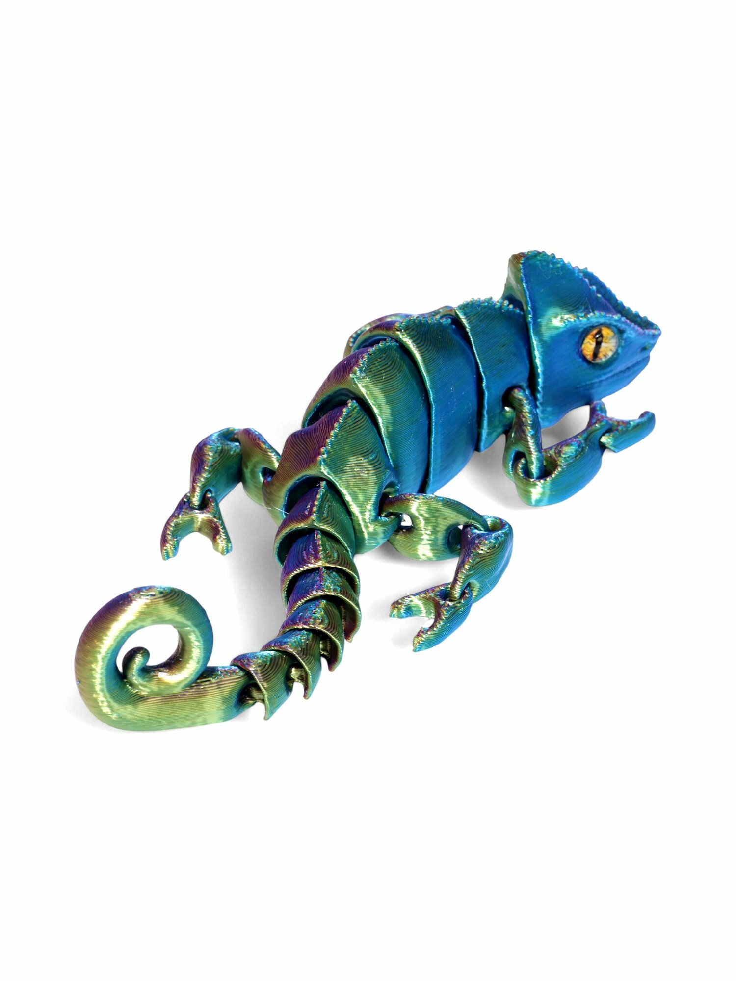 Подвижная 3D игрушка "Хамелеон" с живыми глазками, развивающая детская фигурка для сюжетно-ролевых игр, фиджет-антистресс, 18 см, микс