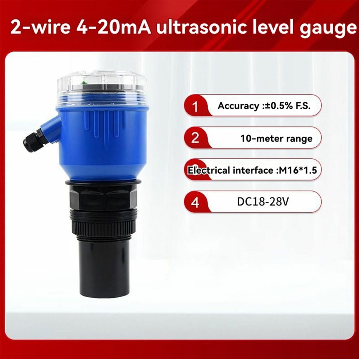 Ультразвуковой датчик уровня 4-20 мА 4 провода 0-10 м