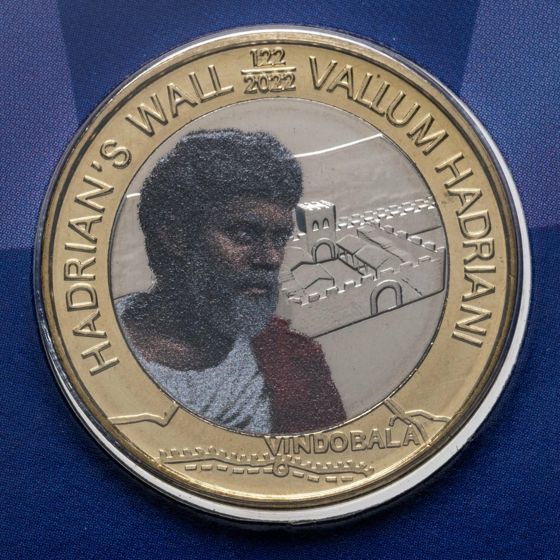 Гернси 2 фунта 2022 "1900 лет Валу Адриана Септимий Север" в буклете, Биметалл, в сохранности BUNC