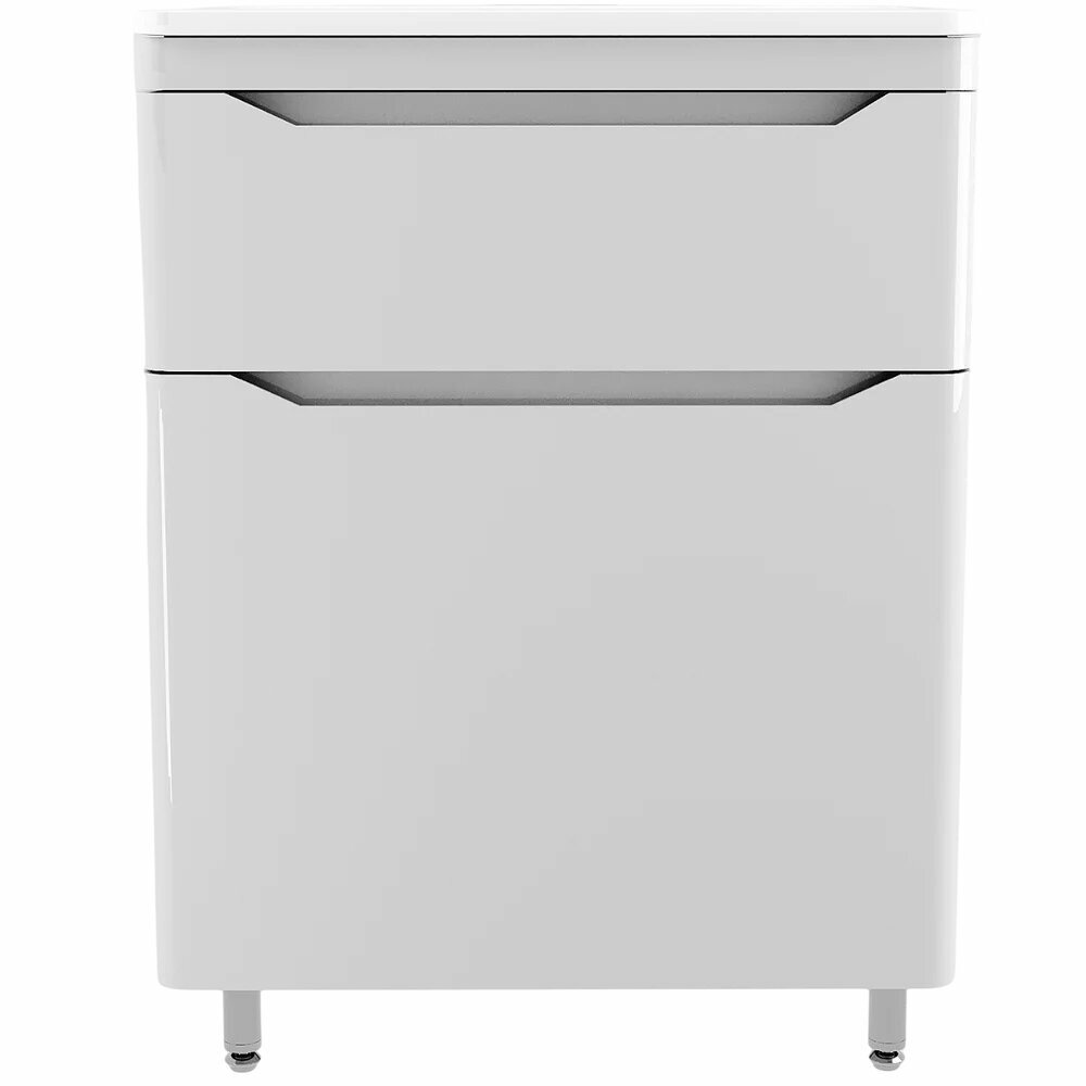 Тумба с раковиной Style Line Марелла 70 напольная, 70 см, с ящиками, белая, прямоугольная, в современном стиле из МДФ