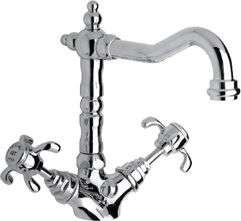 Смеситель для раковины Paini Ornellaia 87CR250B хром, глянцевый, кран для ванной в раковину, из латуни, с поворотным изливом, с донным клапаном