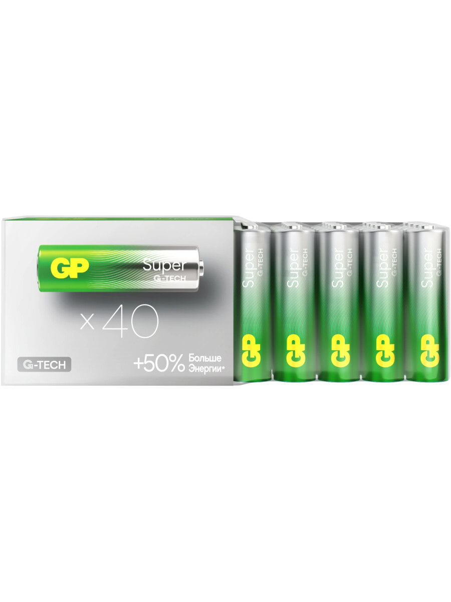 Батарея GP Super Alkaline 15AA21-2CRSWC40 AA (40шт) коробка