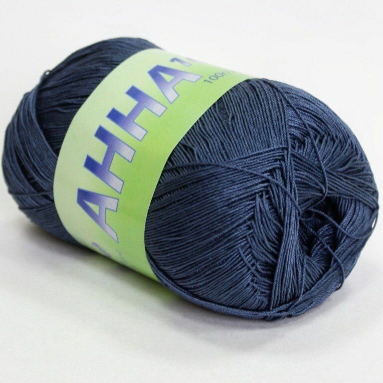 300г Хлопок для вязания крючком Seam Анна 16 - 351 темный джинс (3мотка х 100г)