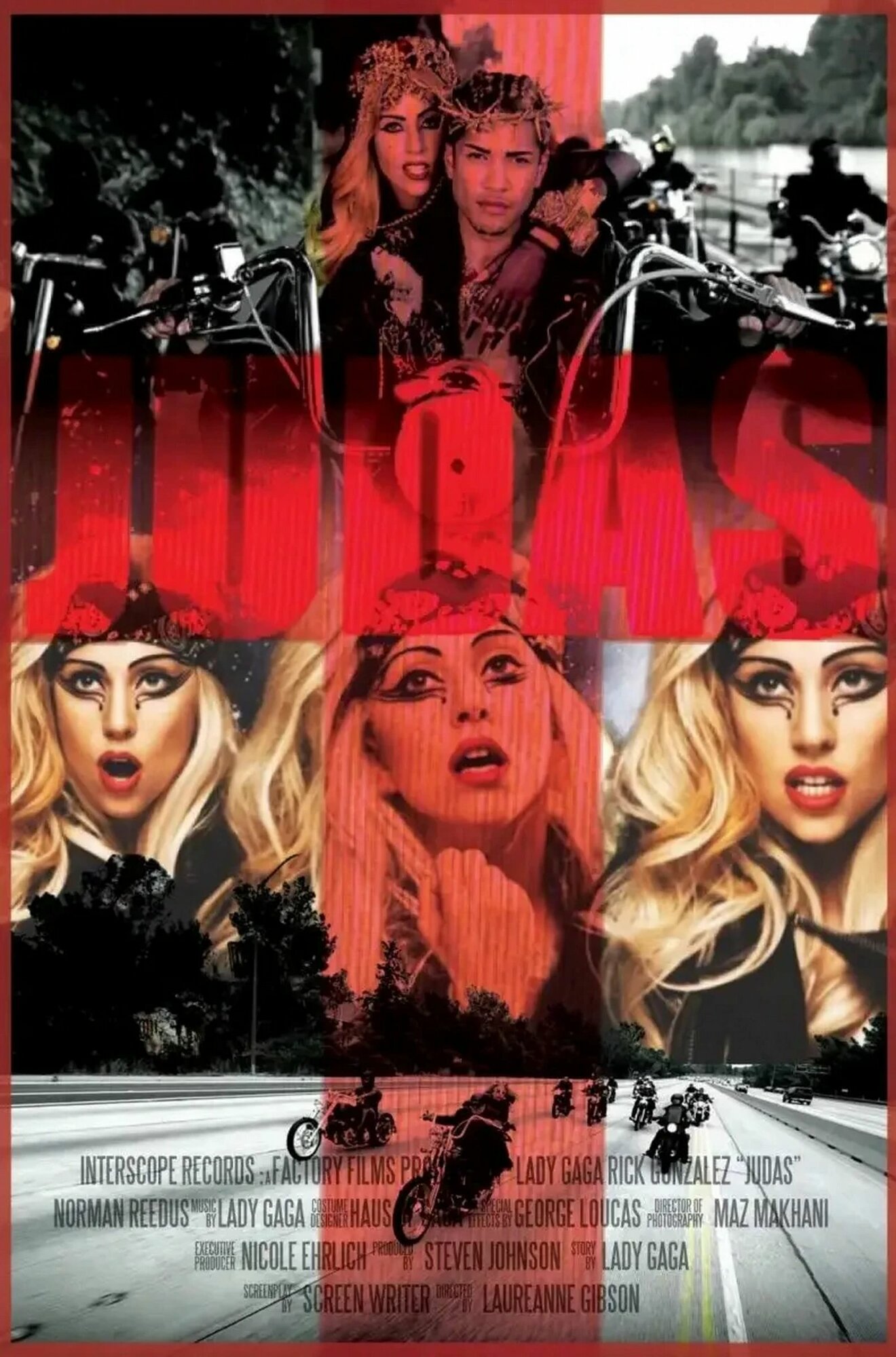 Плакат, постер Леди Гага. Lady Gaga - Judas на бумаге, размер 30х42см