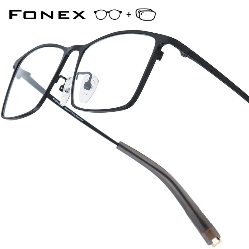 FONEX мужские очки для зрения, черные, 1.67, анти-синий