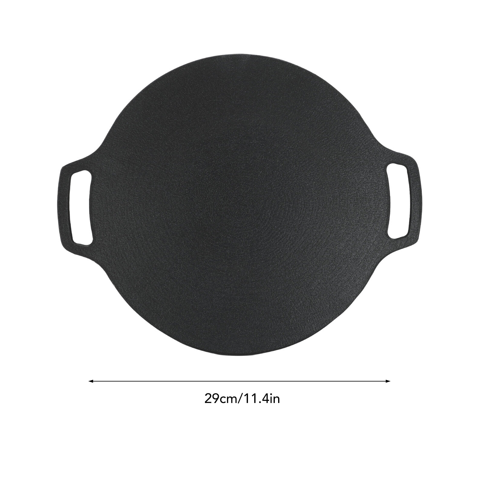 Корейская сковорода-гриль с антипригарным 6-слойным покрытием для газовой плиты, круглая сковорода для барбекю с двойной ручкой для кемпинга на открытом воздухе, 29 см/11,4 дюйма
