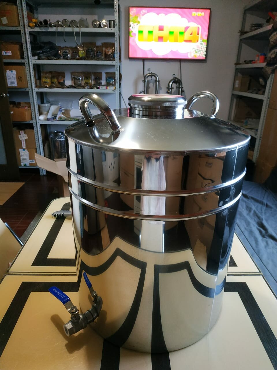 Бидон Лидер, нержавеющая сталь, с краном, для хранения напитков, 40 л