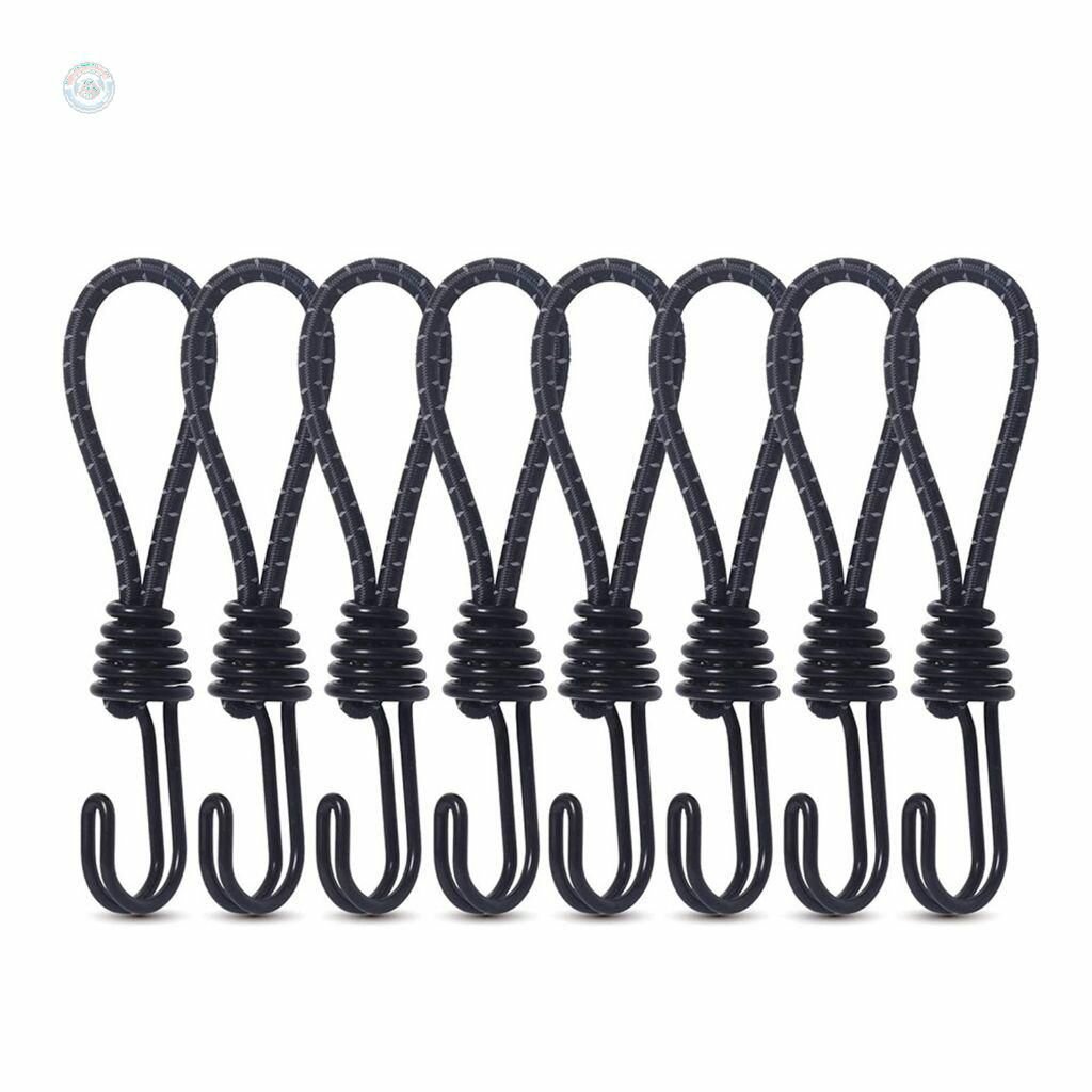 10 банджи-шнуров с крючками для палатки, эластичные ремни для кемпинга, прочные металлические шнуры для крепления брезента и снаряжения