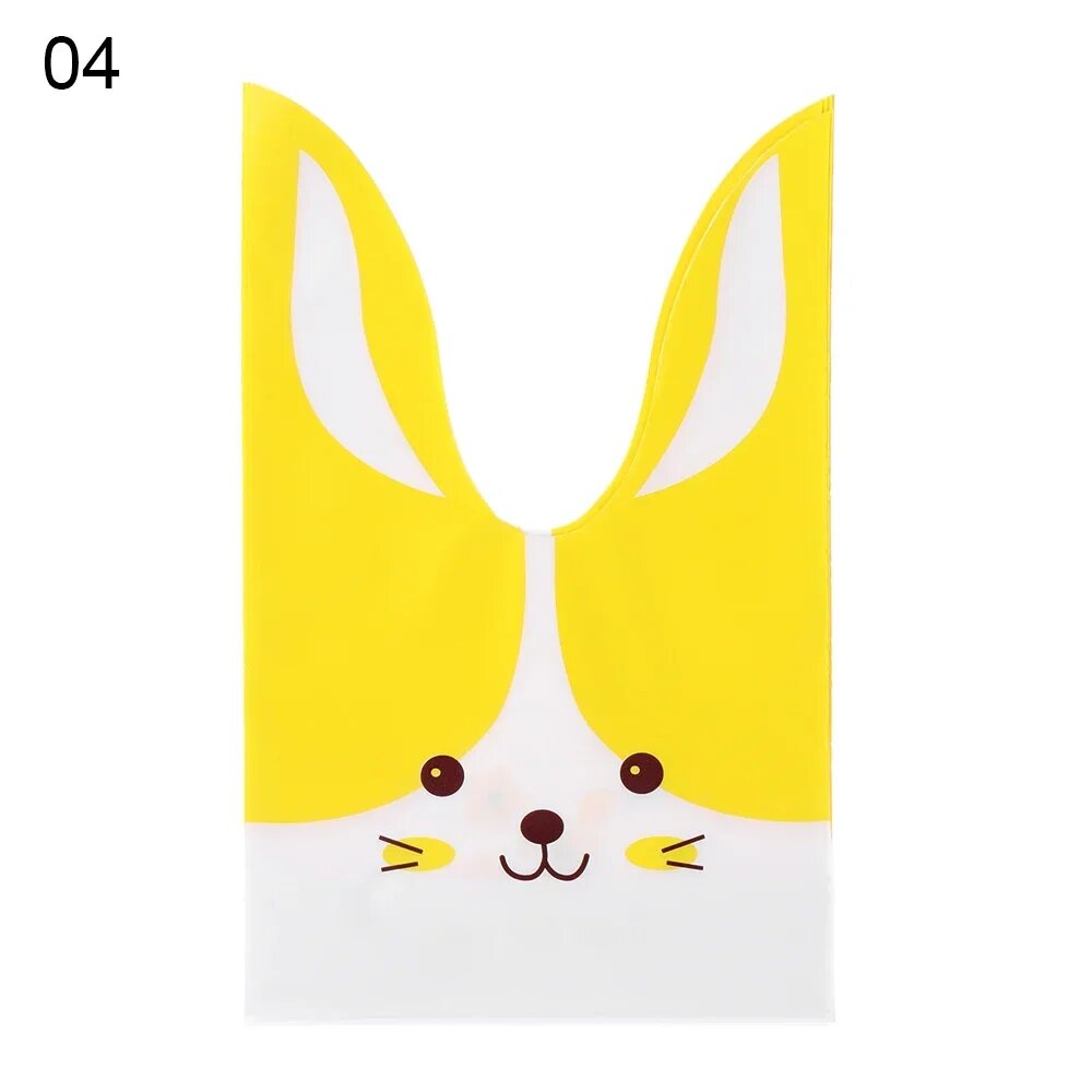 Мешочки для конфет с ушками кролика, пластиковые, 10 шт B-4