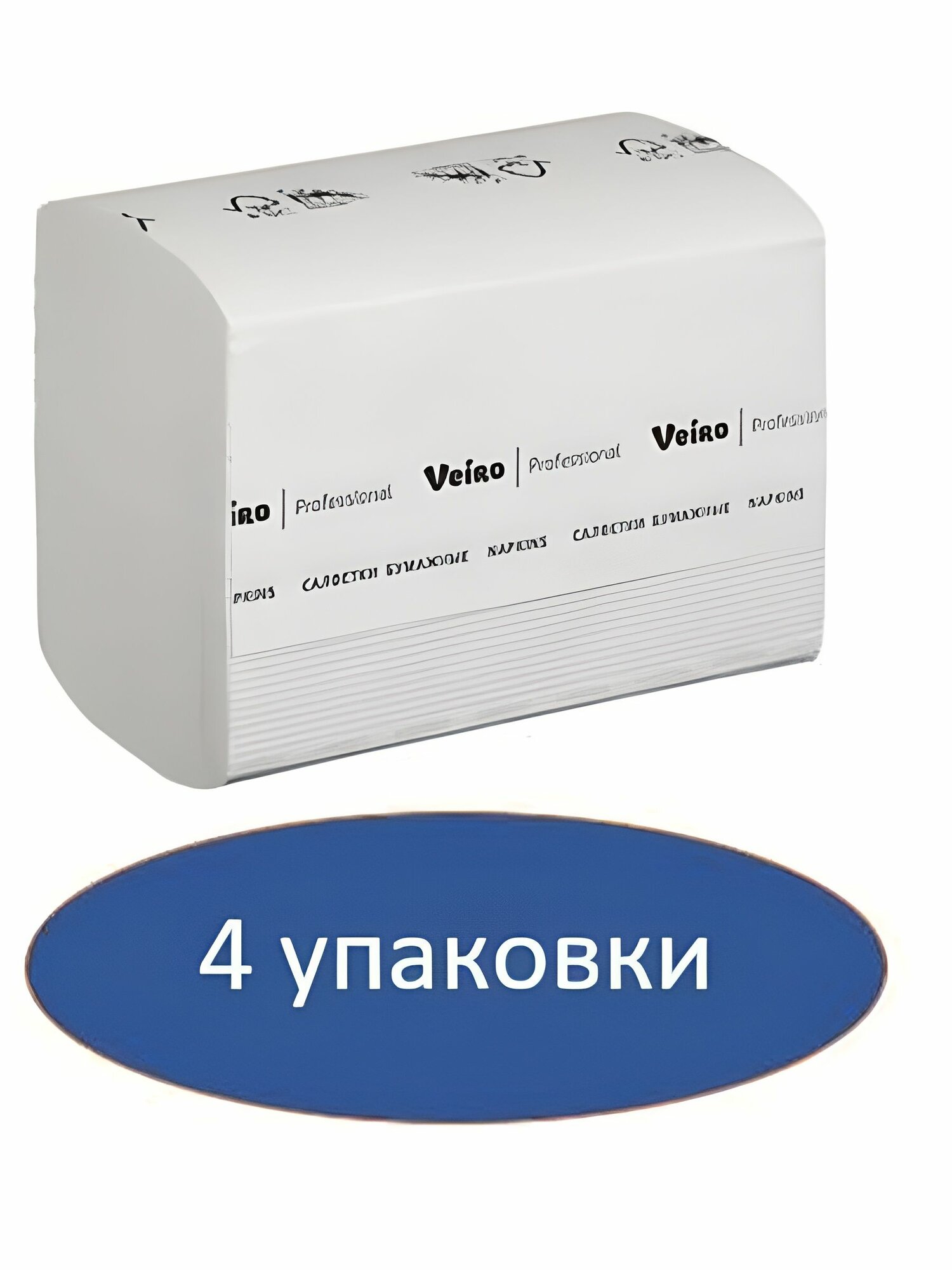 Салфетки для диспенсеров VEIRO Professional Comfort NV211 белые 210x162мм V-сложение, 2 Слоя, 220 Листов. Набор 4 упаковки.