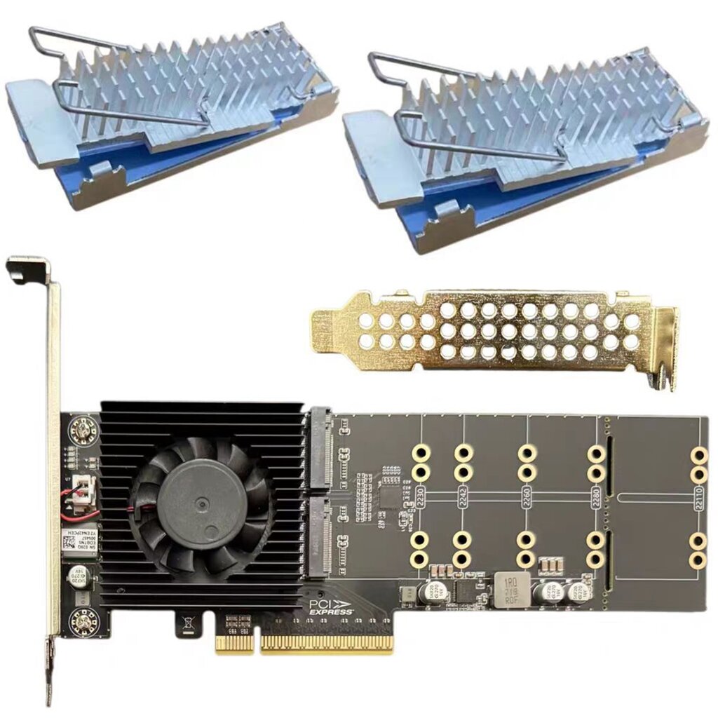 PCIe4.0 x8 С четырьмя платами расширения M.2 NVMe Для прямого распознавания Совместимости с настольными серверами