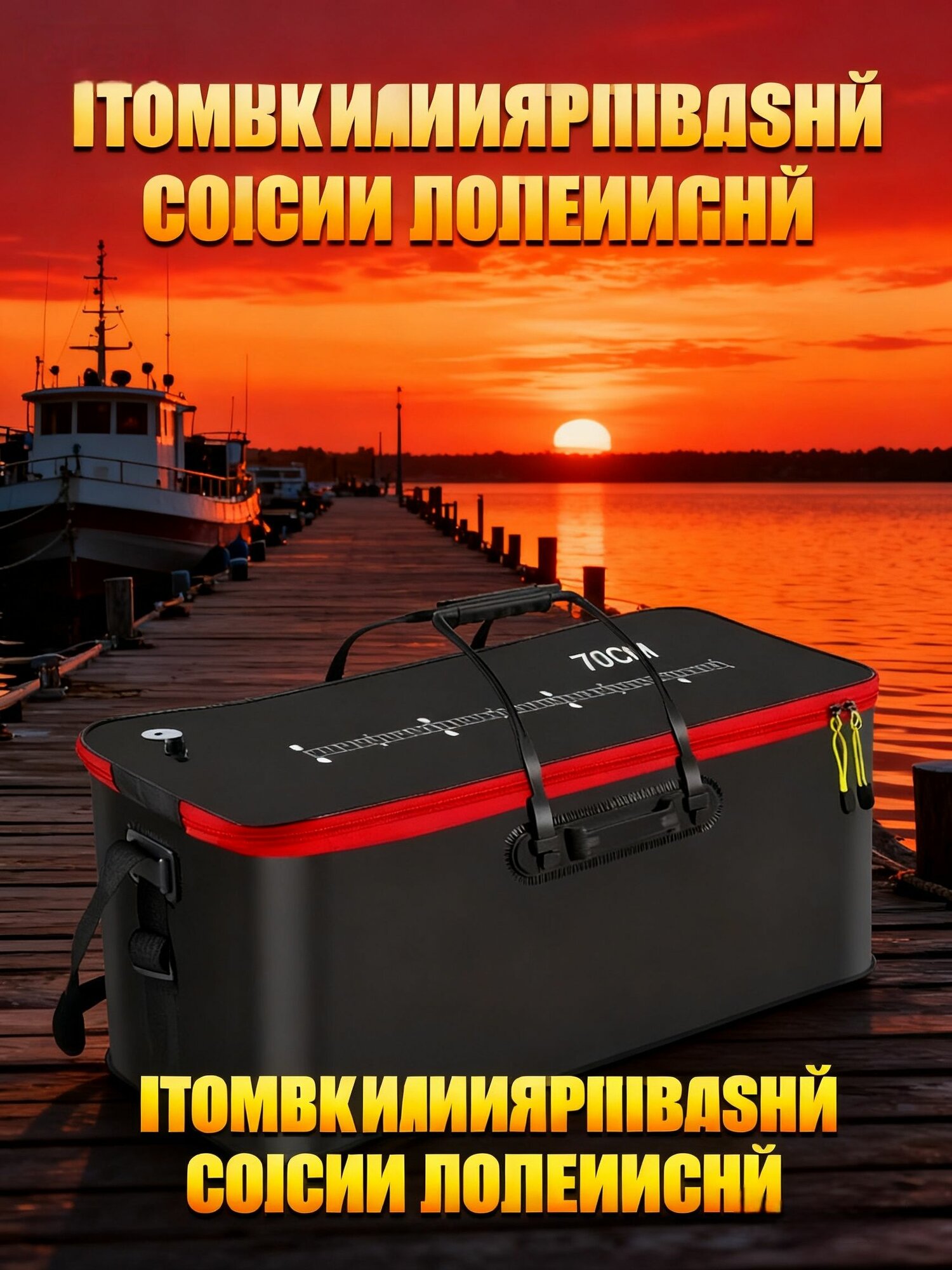 Каны рыболовные для рыбы /Сумка для рыбалки/Ведро для хранения улова 70 см наращивать черный
