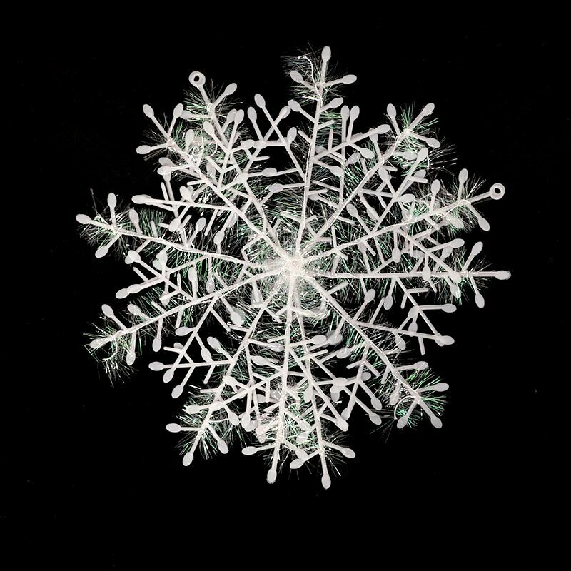 Рождественские украшения для елки в виде снежинок, обернутых проволокой, 10-30 см, гирлянда из снежинок, рождественские