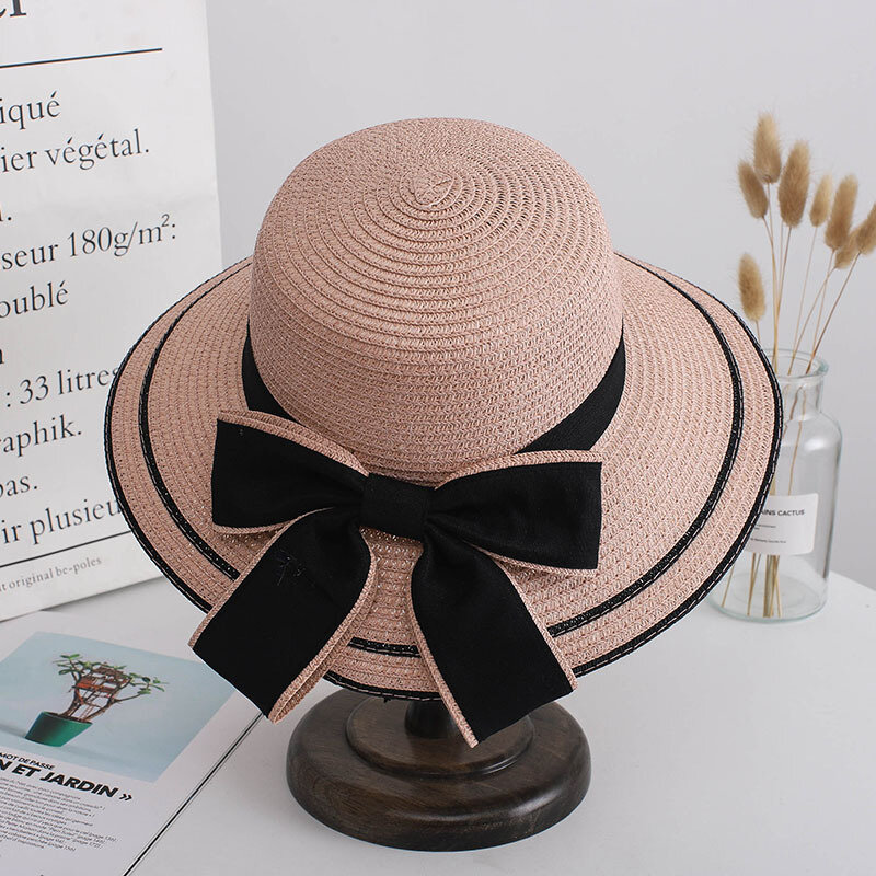 Соломенная шляпа в корейском стиле, универсальная женская летняя солнцезащитная шляпа с большими полями, пляжная шляпа от солнца, морская складная шляпа для путешествий, оптовая продажа