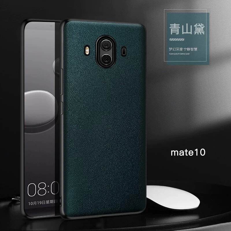 Porsche Design Mate 10 Jade Green Top Grain Nappa Leather Phone Case for Huawei Smartphones