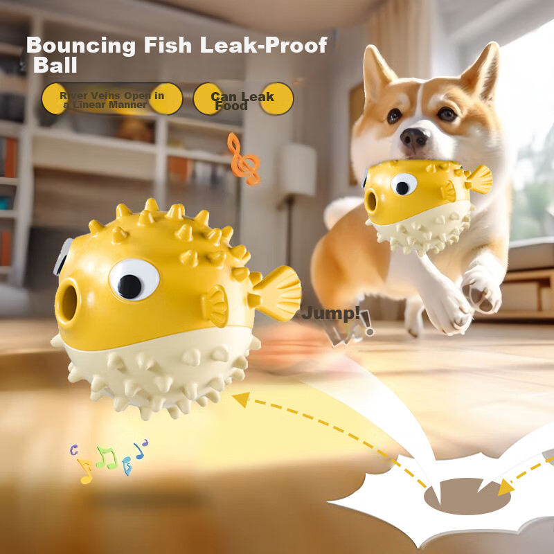 Hanhan Playground Dog Toy Food Puzzle Ball for Border Collie, Small Medium Large Dogs, Corgi Interactive Durable Chewy Boredom Relief Training Toy Supplies