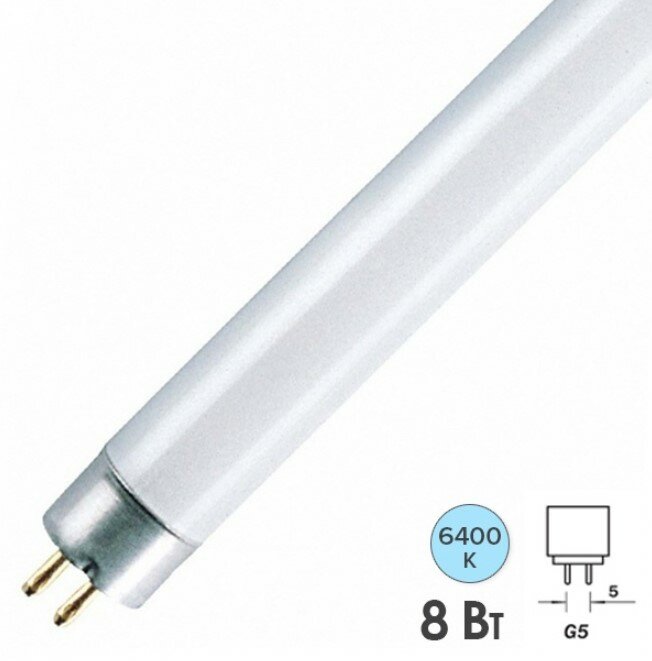 Люминесцентная линейная лампа Foton T5 LT5 8W 6400K G5 288mm холодная 604415