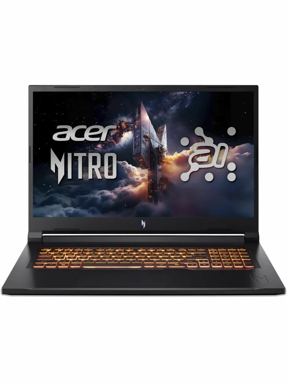 Ноутбук игровой Acer Nitro V 17 AI ANV17-41-R6A6 AMD Ryzen 7 260, 16ГБ, 1000ГБ, NVIDIA GeForce RTX 5060 для ноутбуков (8 Гб), 17.3" 1920x1080 144Гц IPS, noOS (NH. QYVCD.005)