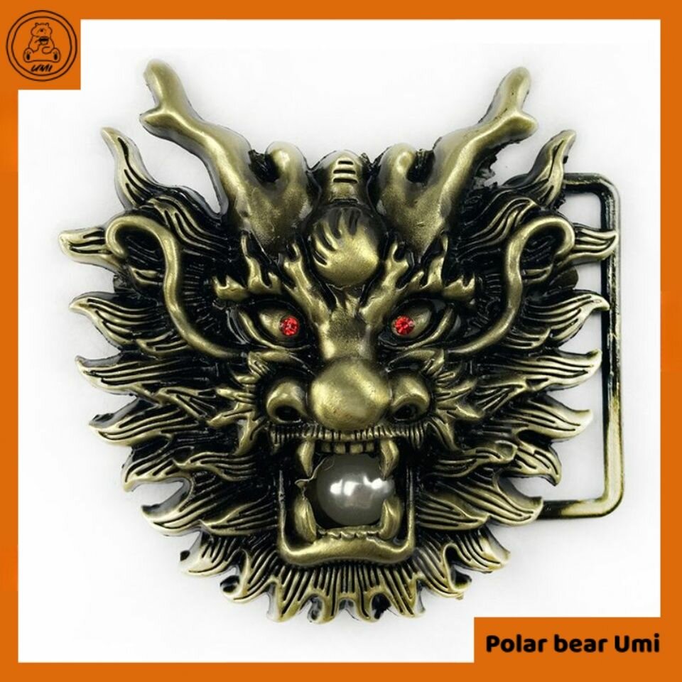 Металлическая пряжка для ремня 40 мм с голова дракона бляха армейская на ремень мужской