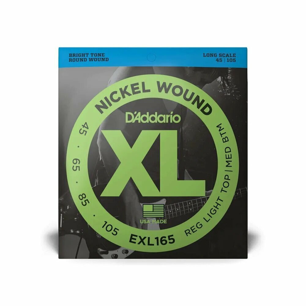 Daddario NIKEL WOUND EXL165 45-105 4 струны Струны для бас-гитары