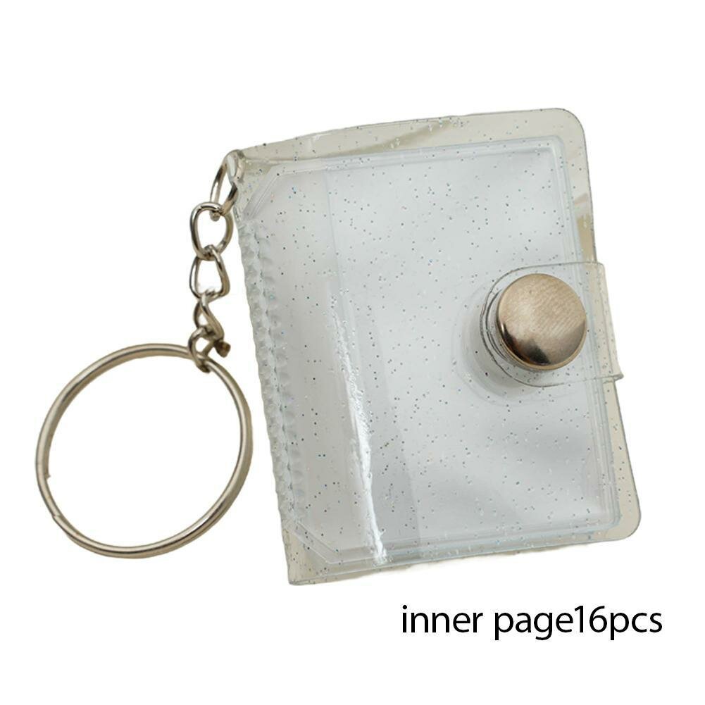 Брелок для ключей на кольце Мини-фотоальбом на 16 фото : Прозрачный блеск , 3.5 2.5 см