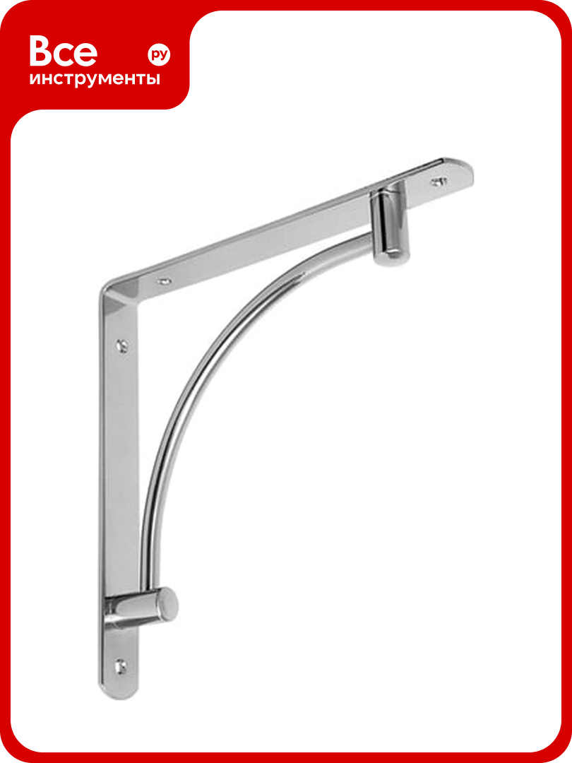 Кронштейн DOMART ARCH 200x200 хром 4660046011086 стальной хромированный, для настенных полок, повышенной нагрузки