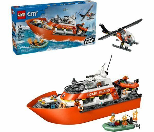 Конструктор LEGO City 60504 Спасательный катер и вертолет береговой охраны (Lego 60504)