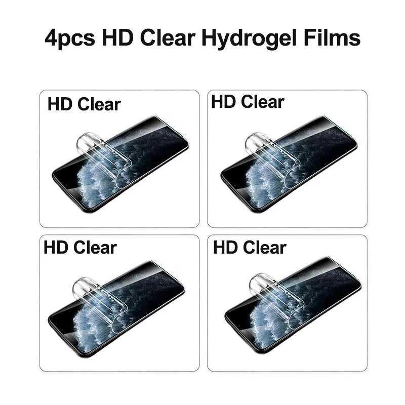 4 гидрогелевые пленки HD для Poco M8 Pro, 4шт
