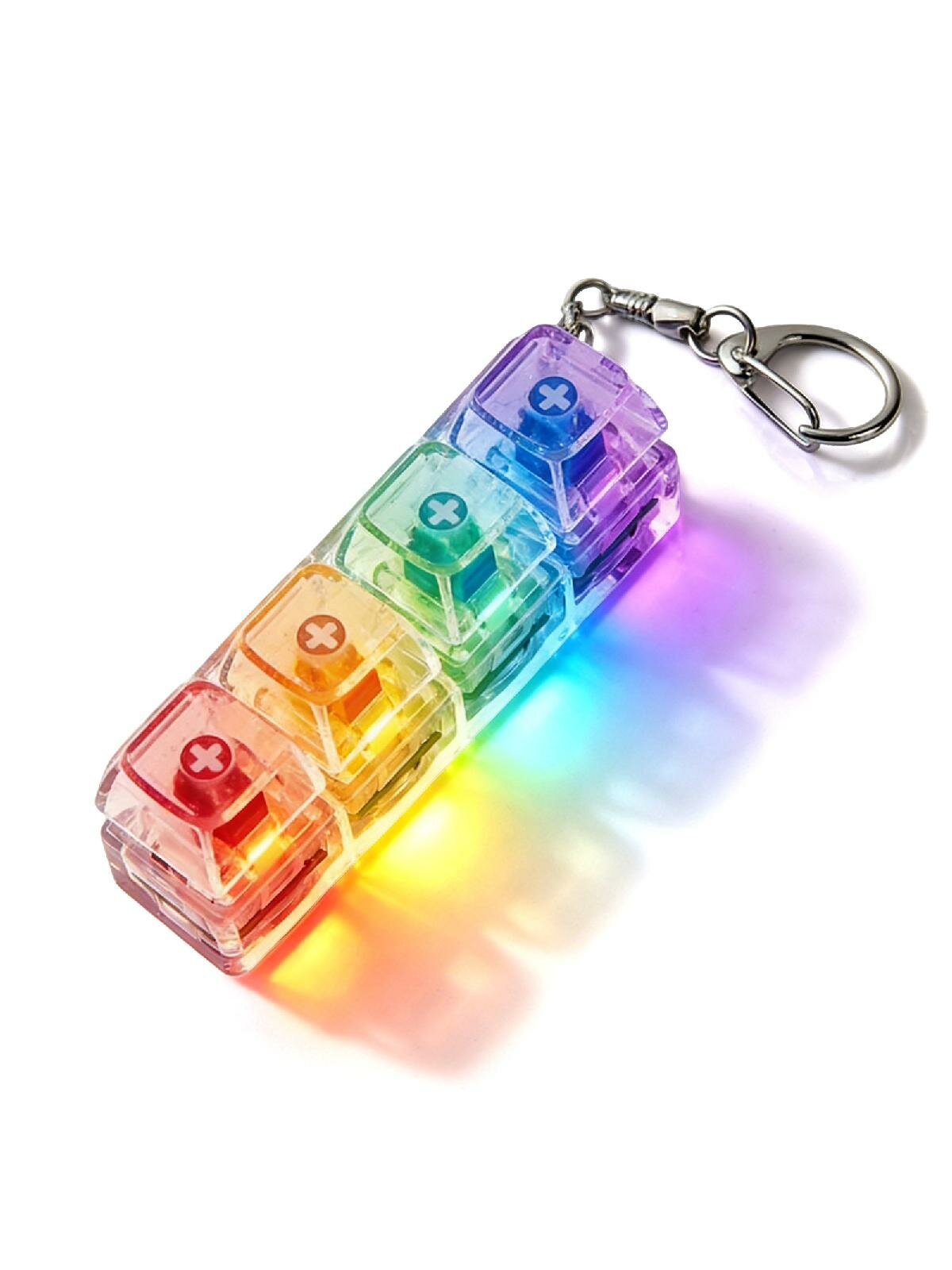 Брелки для снятия стресса с четырьмя светящимися кнопками тактильной обратной связи