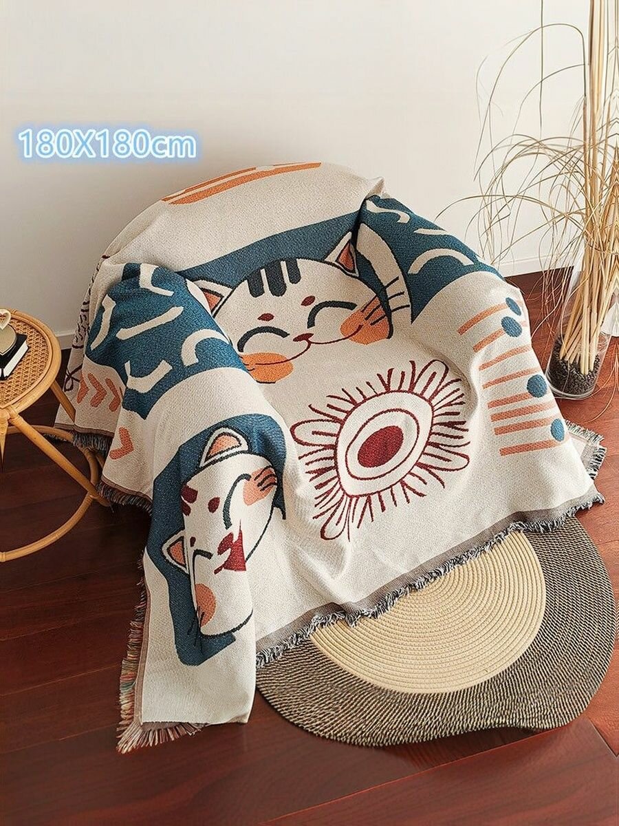 IKEA Плед вязаный , Шелковый софт, 180 см х 180 см