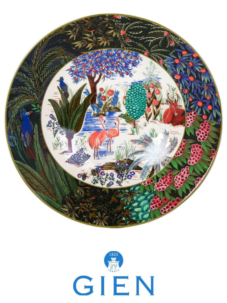 Тарелка для пасты Gien Le Jardin Du Palais 27.4х6 см, фаянс, Франция