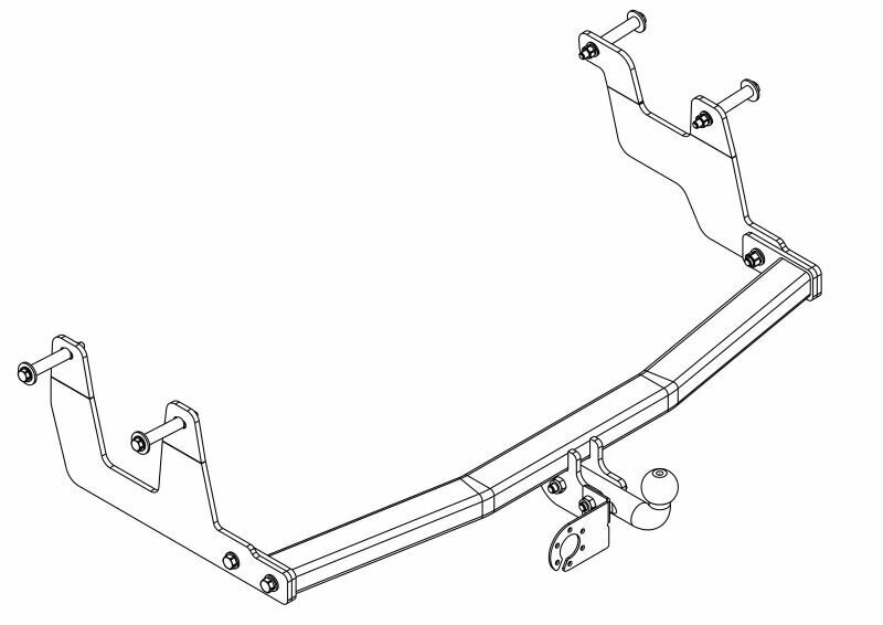Фаркоп для Renault Dokker (2017-) (без электрики) (паспорт и сертификат) AvtoS. RN17