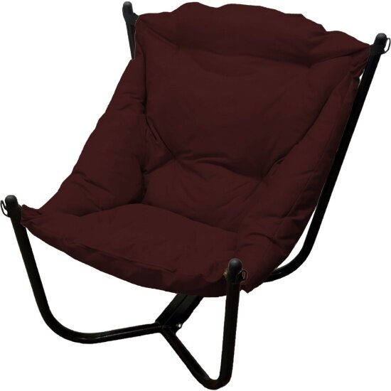 Кресло M-group ЧИЛ, черное основание, бордовая подушка