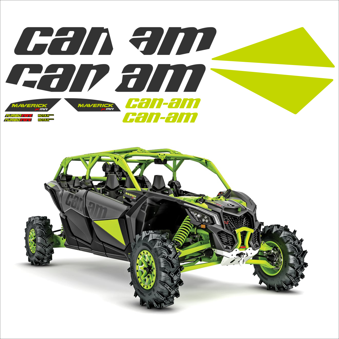 Наклейки BRP CAN-AM MAVERICK MAX серо-зеленые (MR)