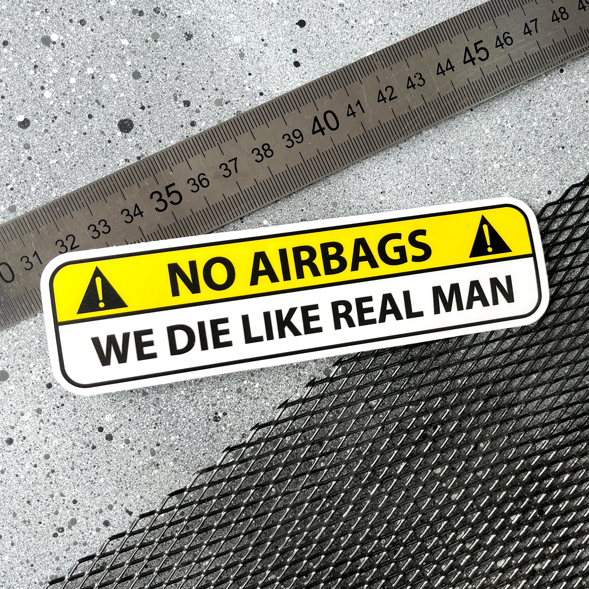 Наклейка на авто с предупреждающей надписью NO AIRBAGS белый, JDM