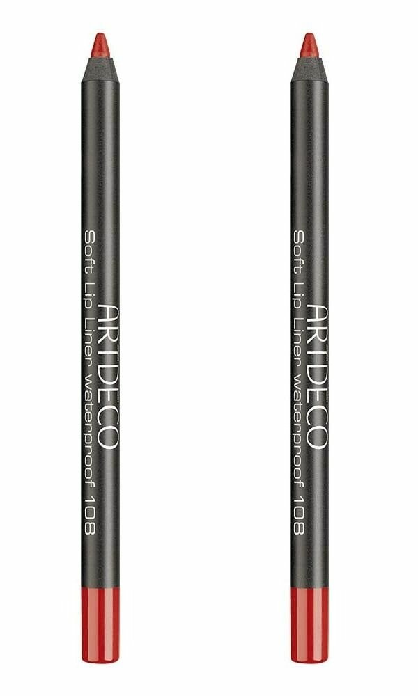 ARTDECO Водостойкий карандаш для губ Soft Lip Liner Waterproof тон 108, 2 штуки