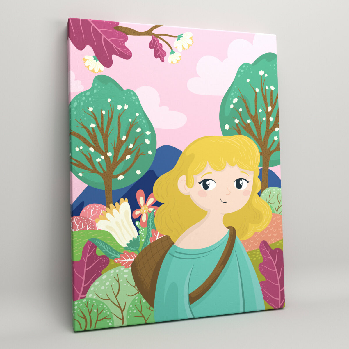 Картина на холсте (интерьерный постер) "Времена года - Весна", с деревянным подрамником, размер 30x40 см