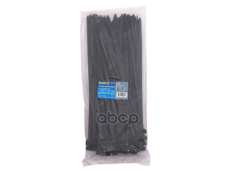 Хомут стяжка 7,6х300 нейлоновая (уп. 100 шт.) черный DOLLEX арт. SN830