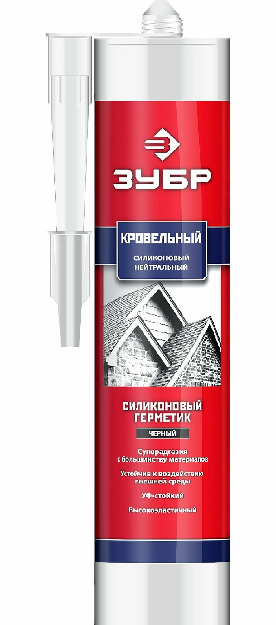 ЗУБР 280 мл черный, Кровельный силиконовый герметик, профессионал (41238-4) (41238-4)