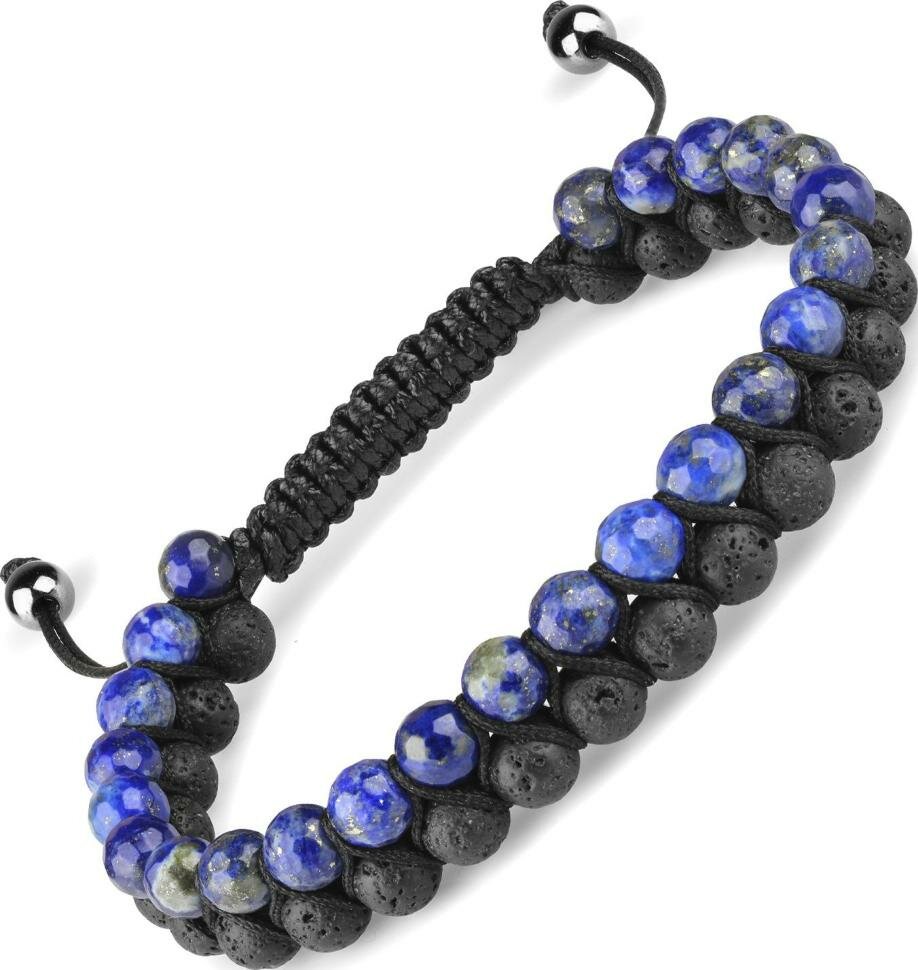 Браслет, базальт, вулканическая лава, лазурит